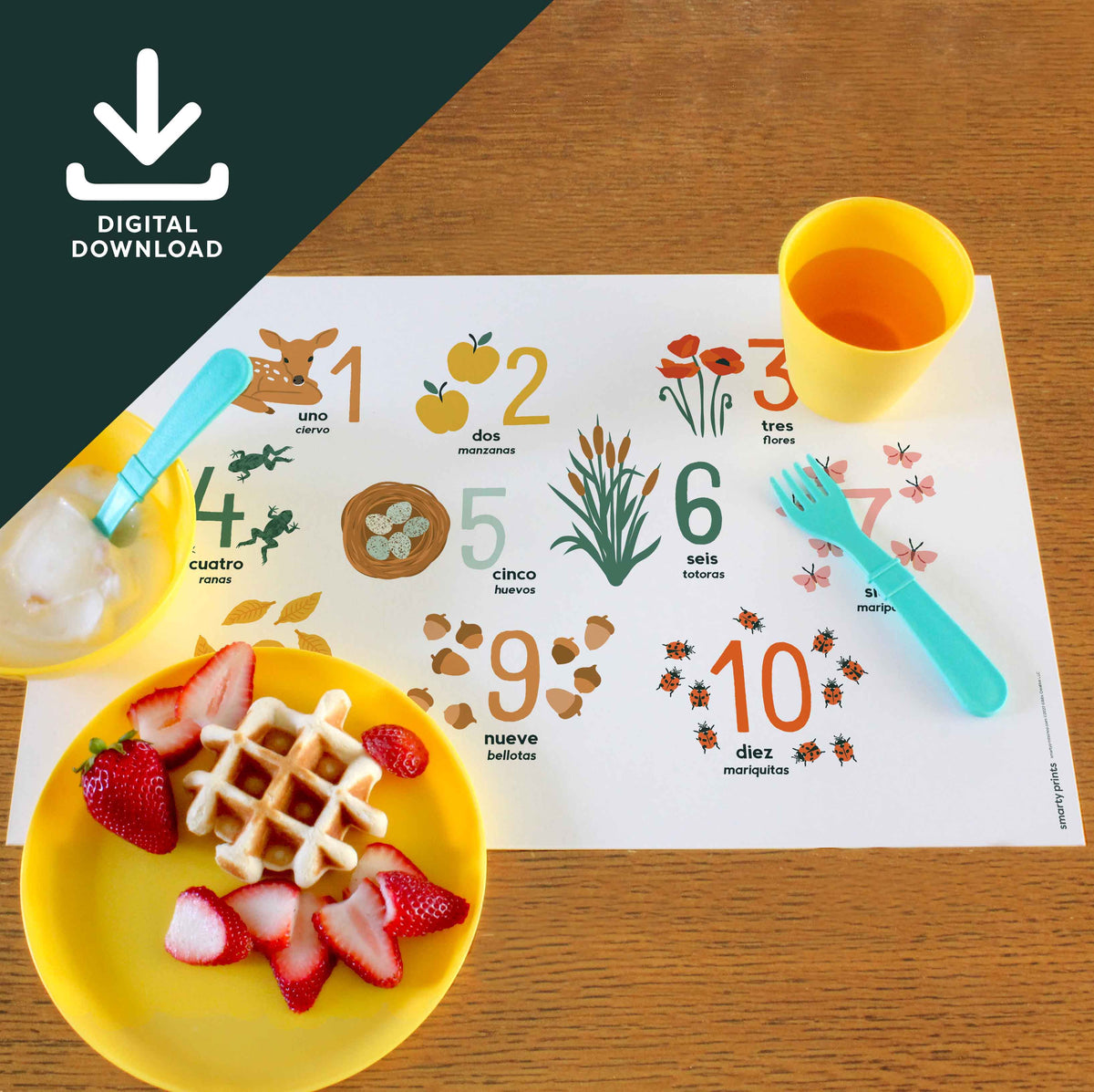 Spanish Kids Counting Printable Placemat, Los Números en Español 1-10 ...