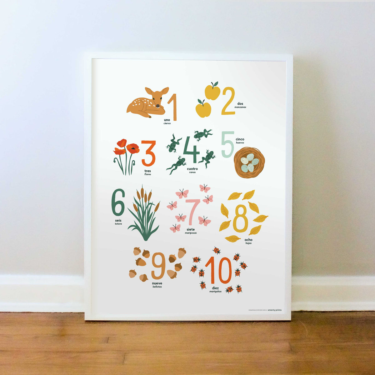 Spanish Illustrated Counting Poster, Los Números en Español 1-10, Natu ...
