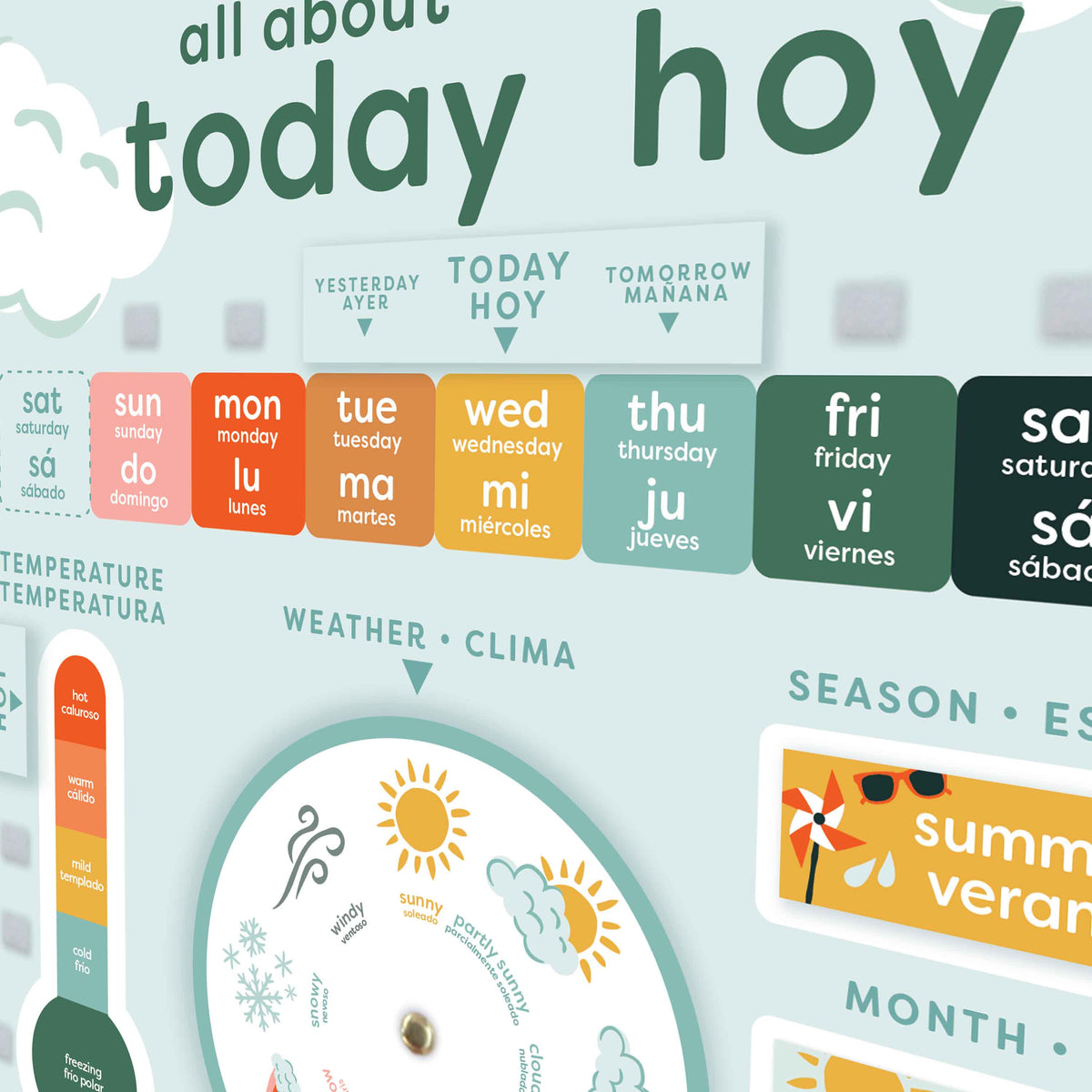 English/Spanish Daily Morning Board, Bilingual Preschool Circle Time B ...