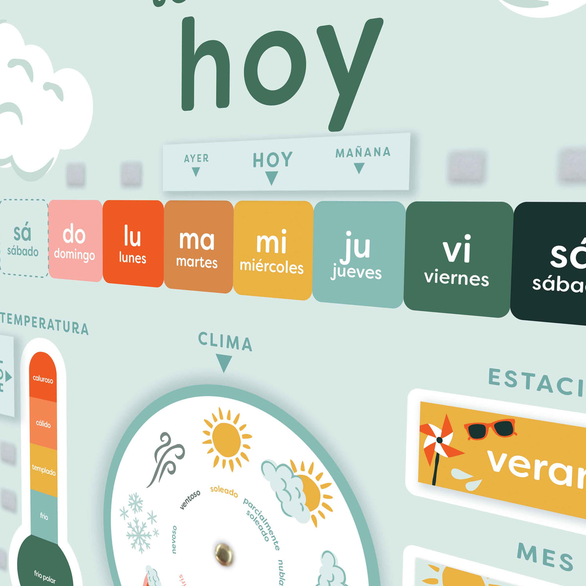 Spanish Daily Morning Board, Preschool Circle Time Board, Kids Daily C ...