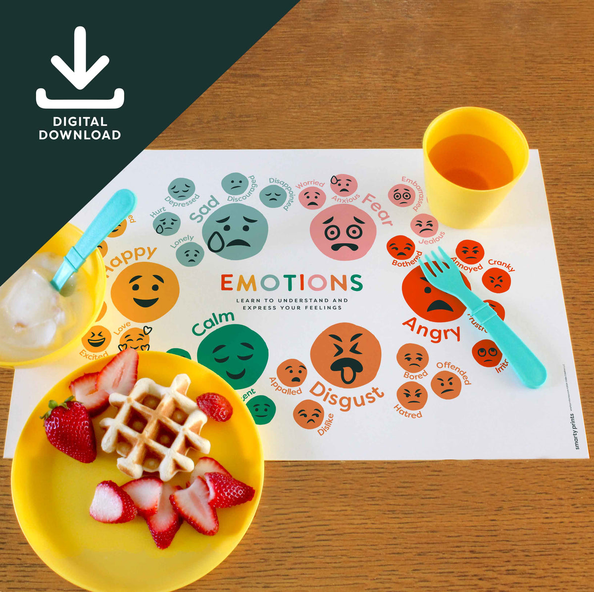 Emotions Printable Placemat, Understanding Feelings, Emotional Regulat ...