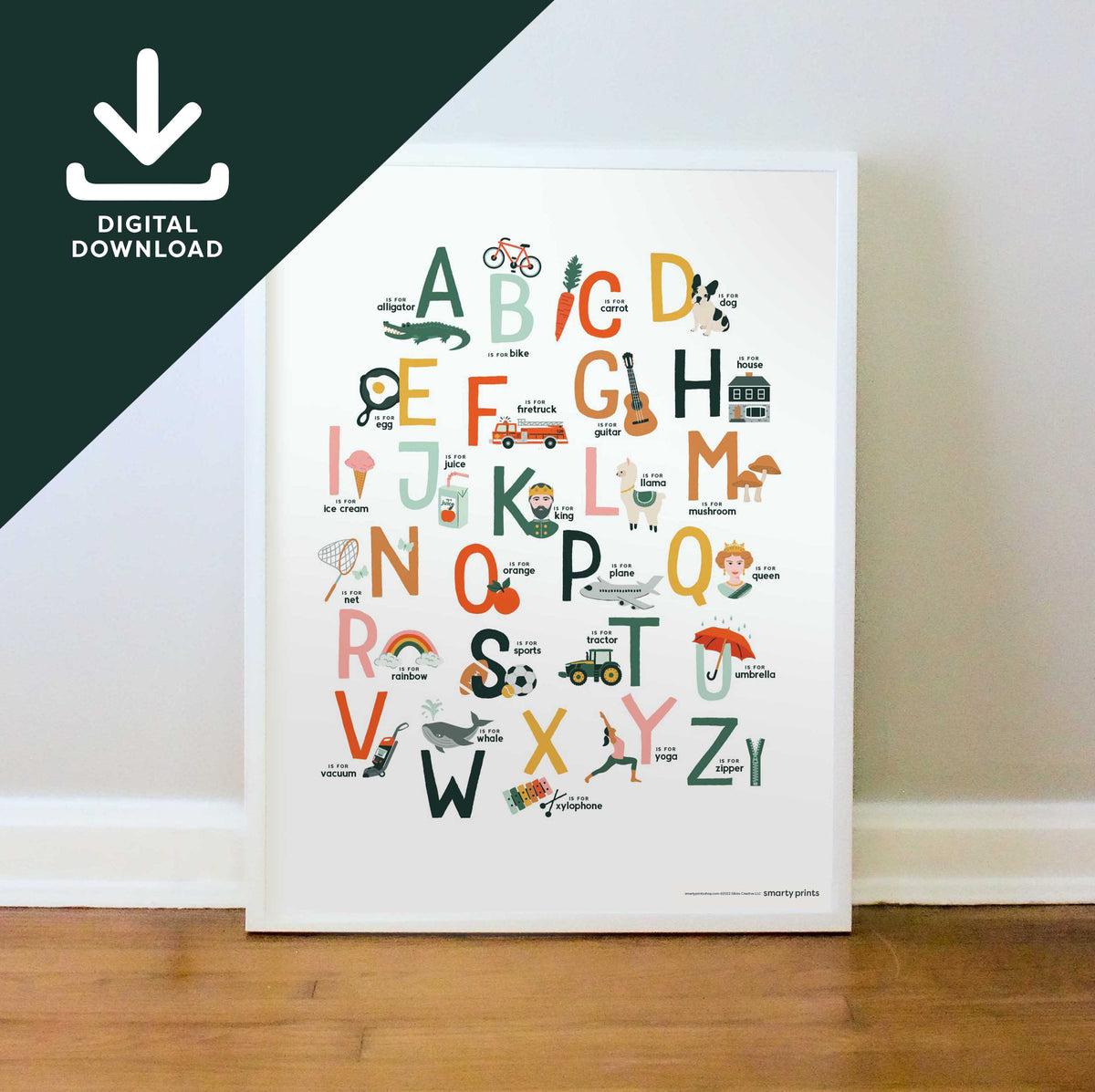 English Alphabet Printable Poster, ABC Poster, Playroom Wall Art, Todd ...