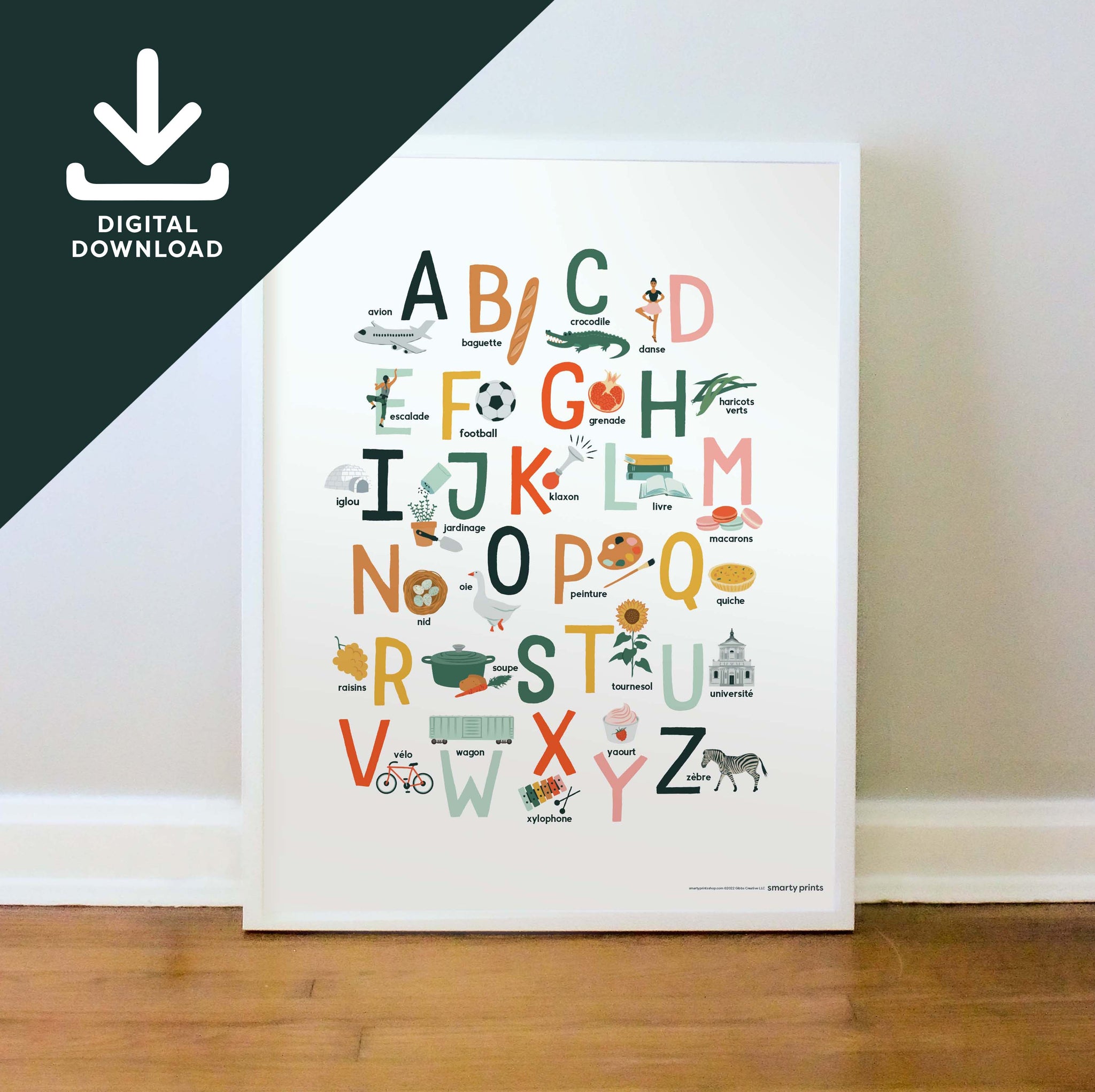 French Alphabet Poster