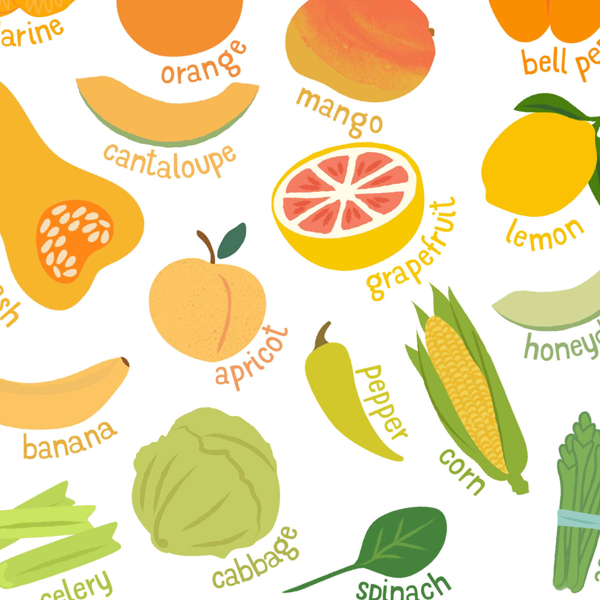 Fruits and Veggies Printable Placemat, Healthy Food Print, Eat the Rai ...